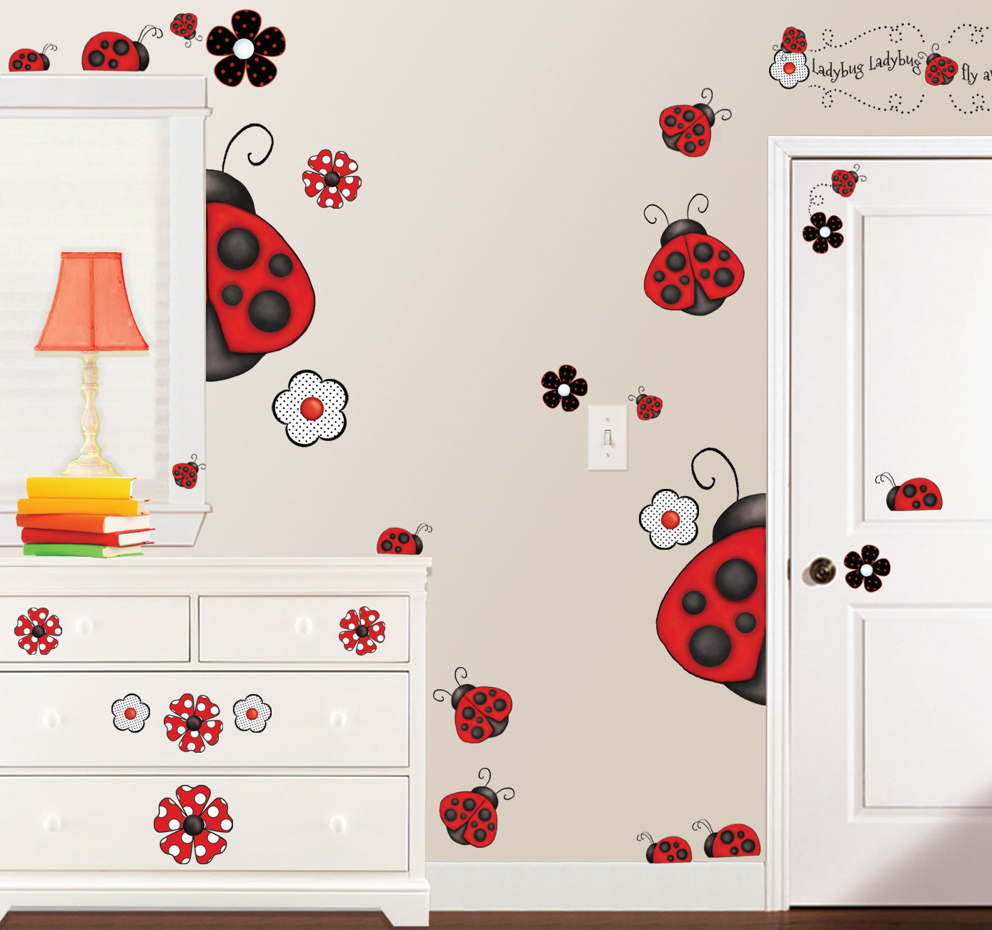 Lady Bug Wall Decals Lady Bug 3D Wooden Wall Art 3 Layer, 3D Wall